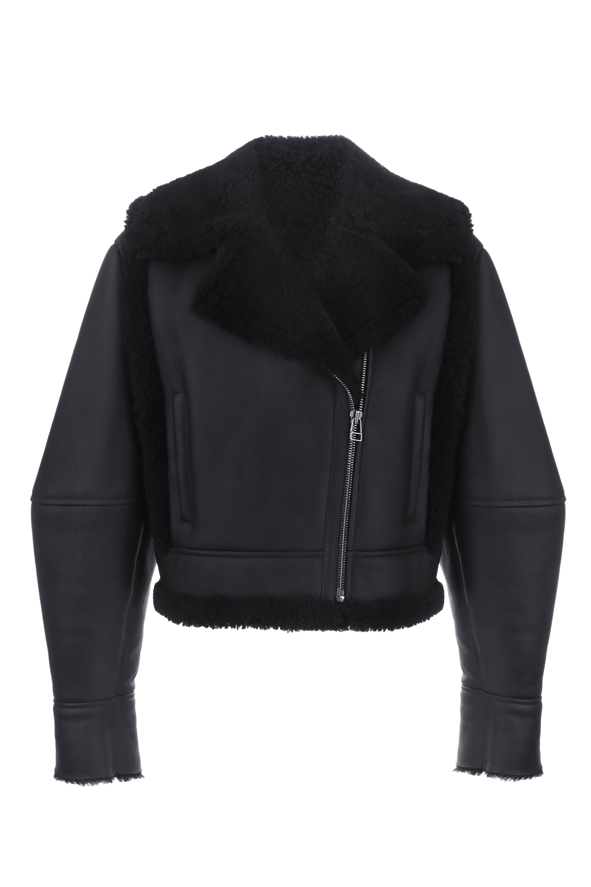 Signature cropped shearling jacket